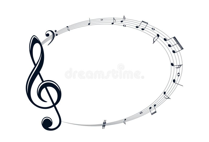 Frame with musical notes. stock vector. Illustration of sound - 300744313