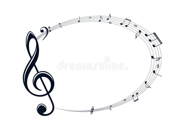 Frame with musical notes. stock vector. Illustration of sound - 300744313