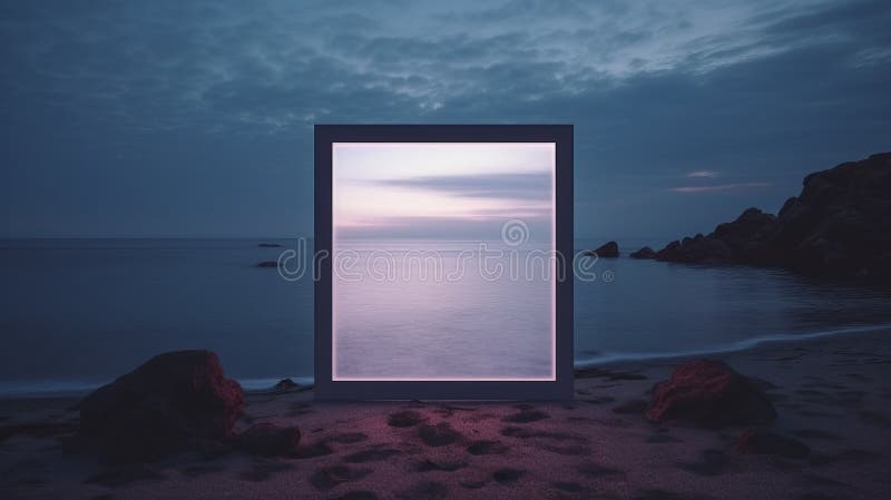 Minimalist Frame Narrative Mockup in 7x5 Size Against Nightfall ...