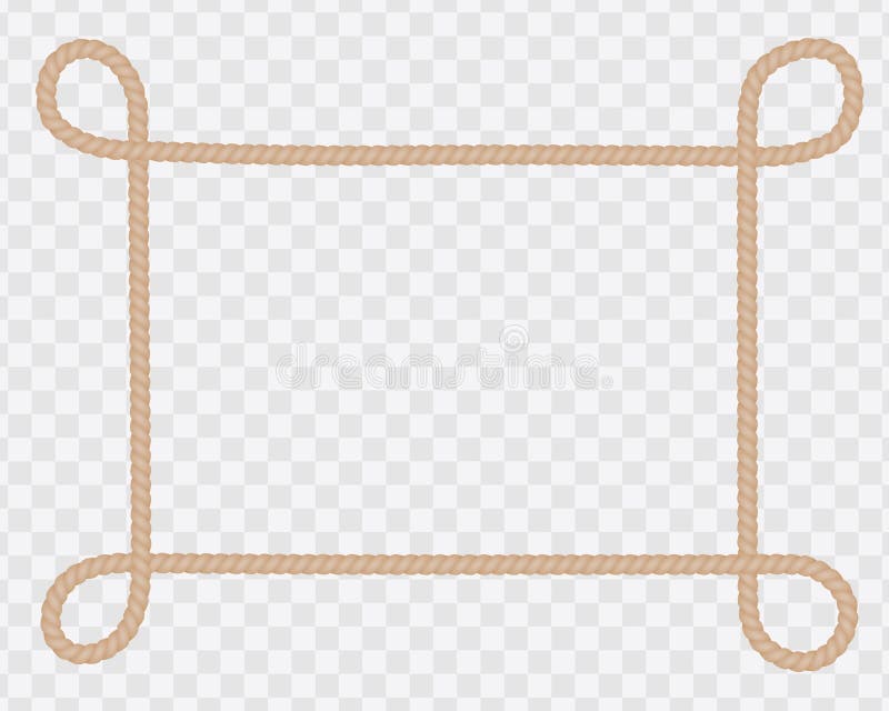 Frame of Natural String or Rope with Loops in Corners and Space Stock ...