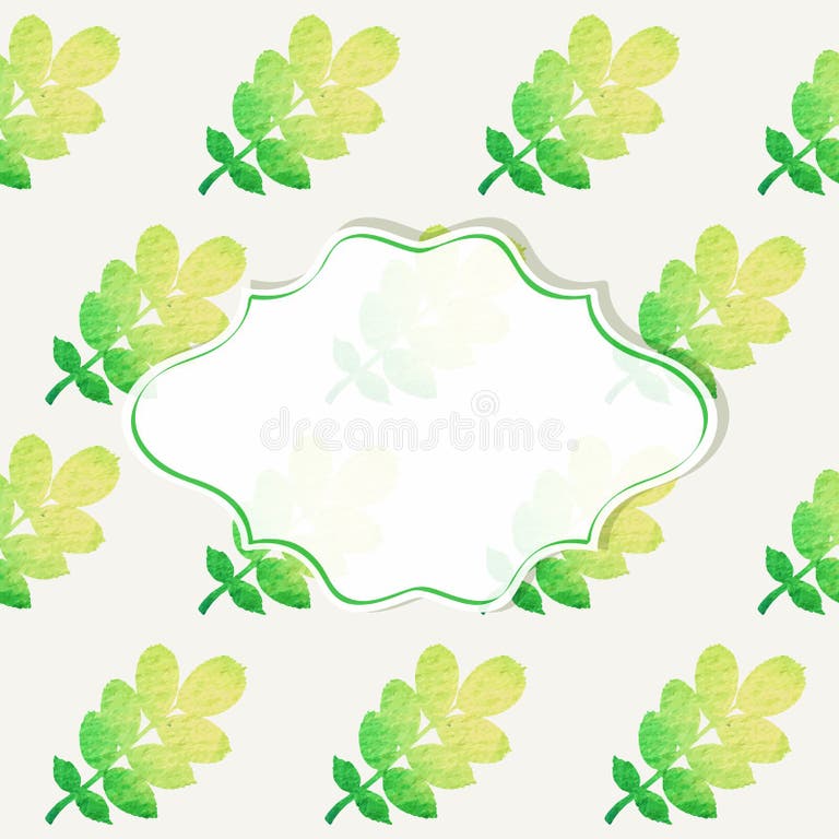 Frame with nature pattern stock vector. Illustration of frame - 97052592