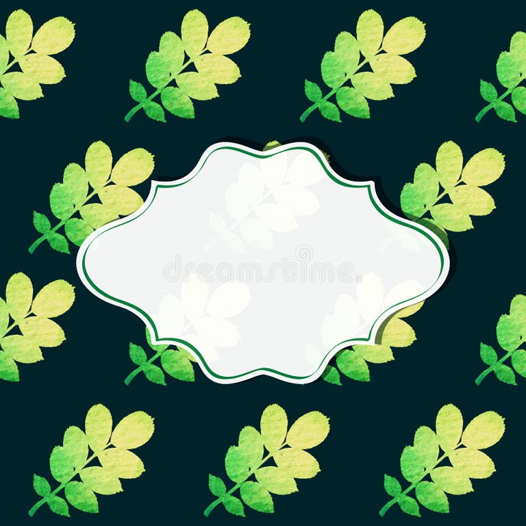 Frame with nature pattern stock vector. Illustration of tree - 97053363