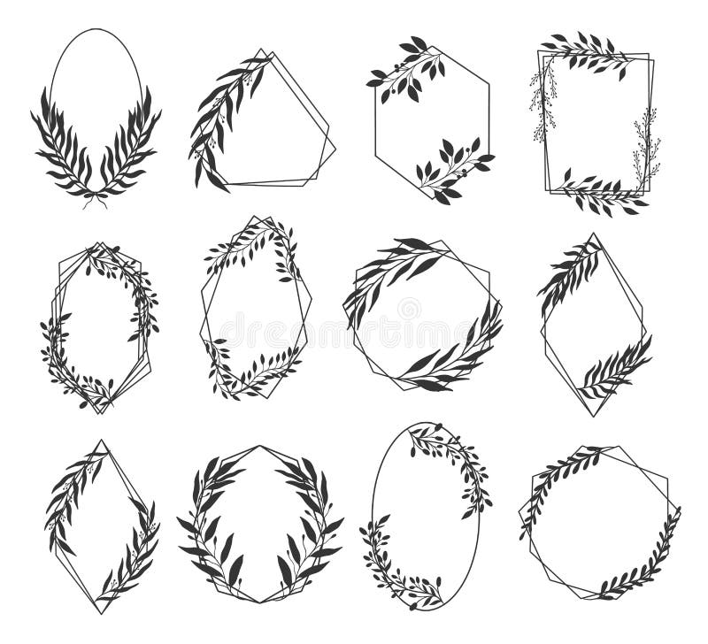Frame Naturel Flora. Wreath Branch Line Elegant. Stock Vector ... Frame Naturel Flora. Wreath Branch Line Elegant. Stock Vector ...