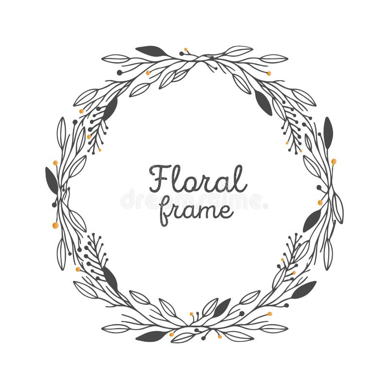 Frame Naturel Flora. Wreath Branch Line Elegant Stock Vector ... Frame Naturel Flora. Wreath Branch Line Elegant Stock Vector ...