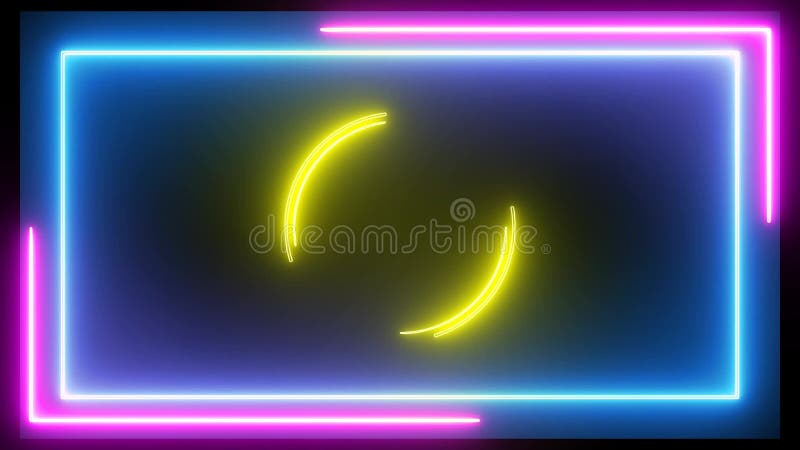 Frame Neon Light Effect Green Screen Background Stock Footage - Video ...