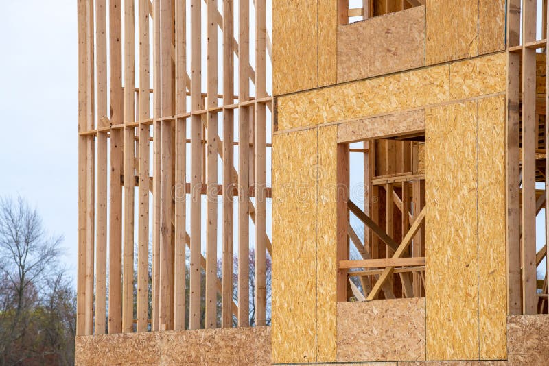 Frame of a New Plywood House Stock Photo - Image of plank, wall: 348508226