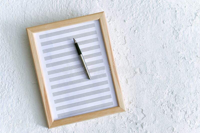 Frame with Notes Hanging on a White Wall Stock Image - Image of ...