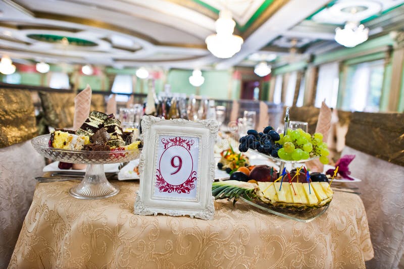 Frame Number Nine Table Guest Wedding Restaurant Stock Photos - Free ...