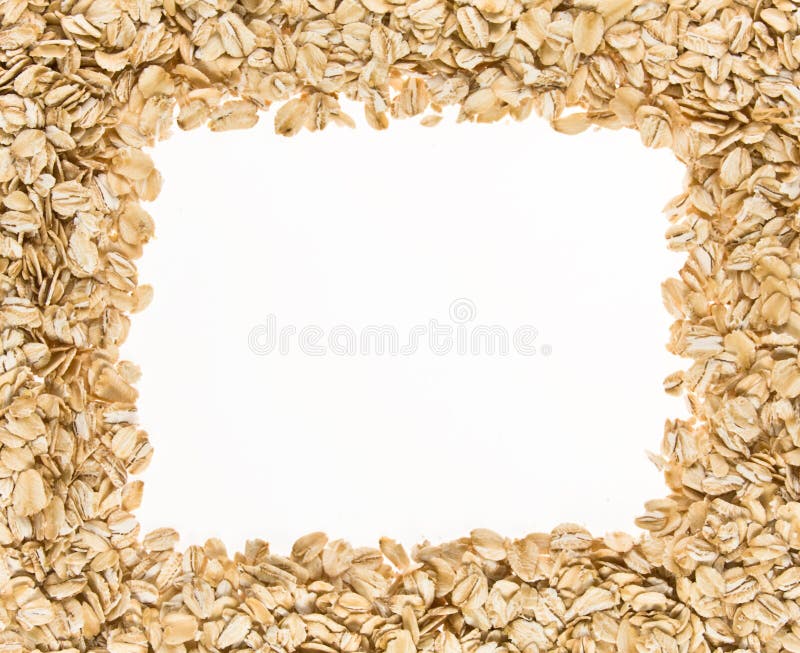 Frame Oatmeal and Wheat Ears on Burlap Background Stock Image - Image ...
