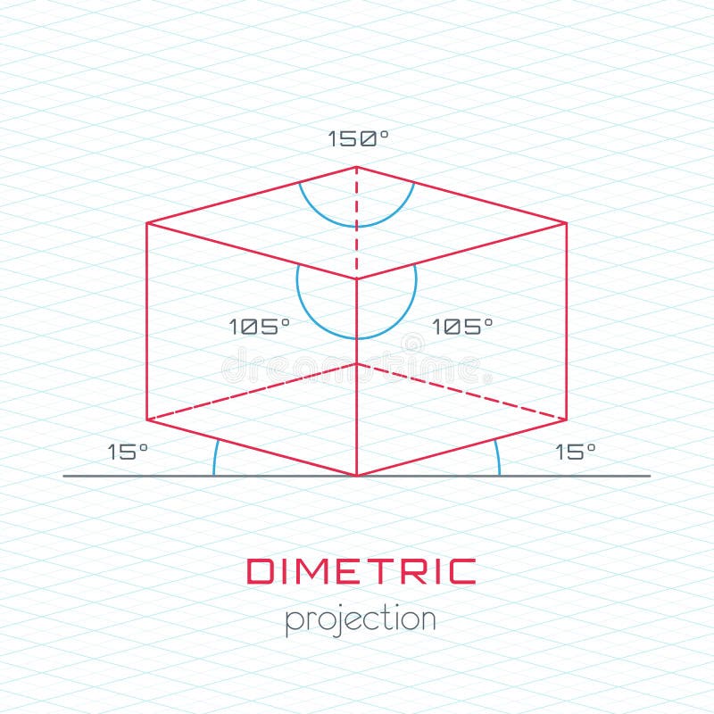 Frame Object in Axonometric Perspective - Dimetric Grid Template Stock ...