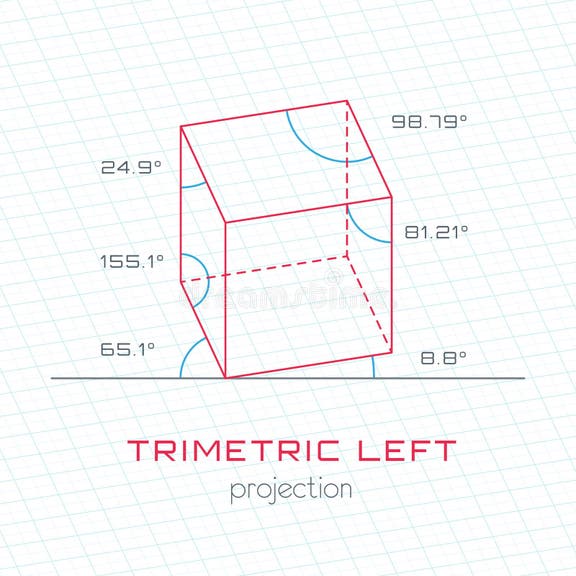 Frame Object in Axonometric Perspective - Trimetric Left Grid Te Stock ...