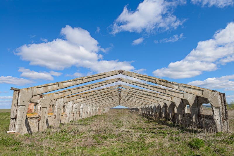 The Frame of an Old Abandoned Building Stock Photo - Image of building ...