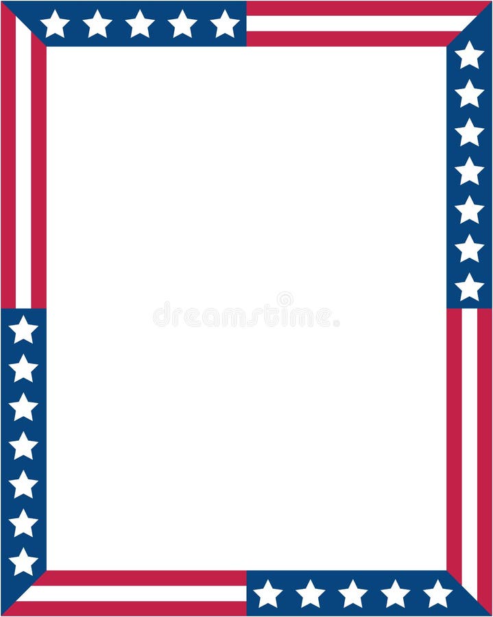 American Abstract Flag Border Frame Retro Design Template. Stock Vector ...