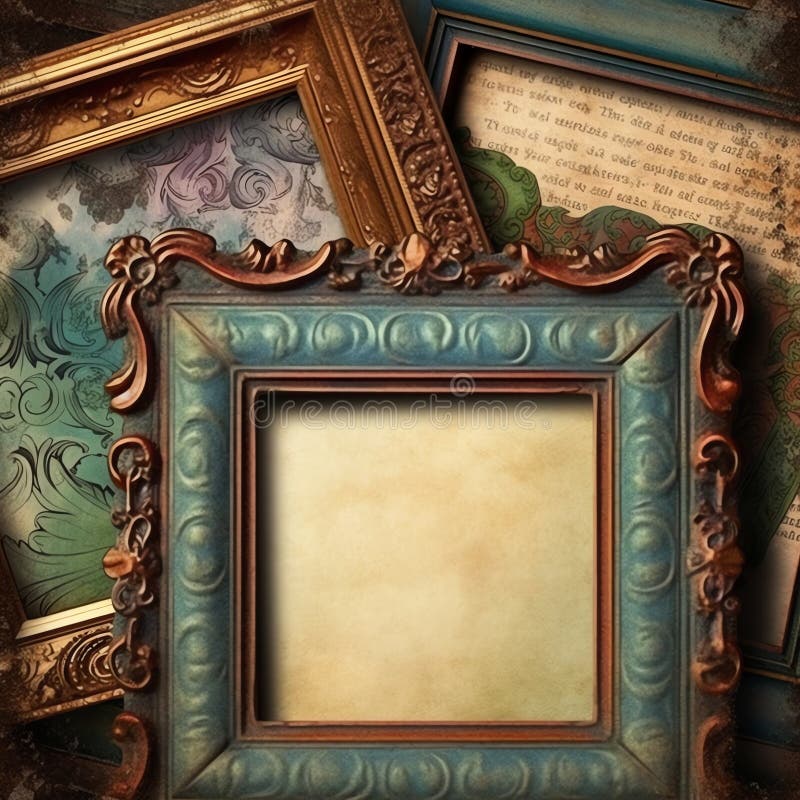Frame Old Paper, Vintage Digital Paper Stock Illustration ...