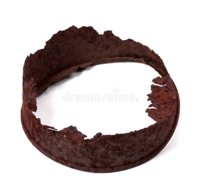 Frame of Old Rusty Tin Can Isolated on White Background Stock Photo ...