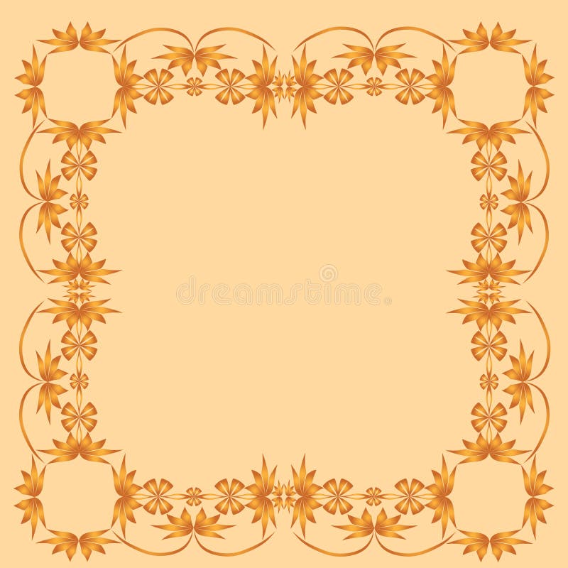 Frame of Painted Ornament on a Pale Background Stock Vector ...