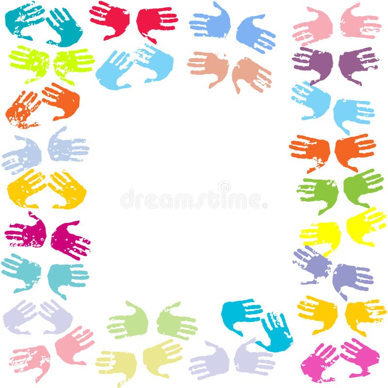 Frame with pair of hands stock illustration. Illustration of child ...