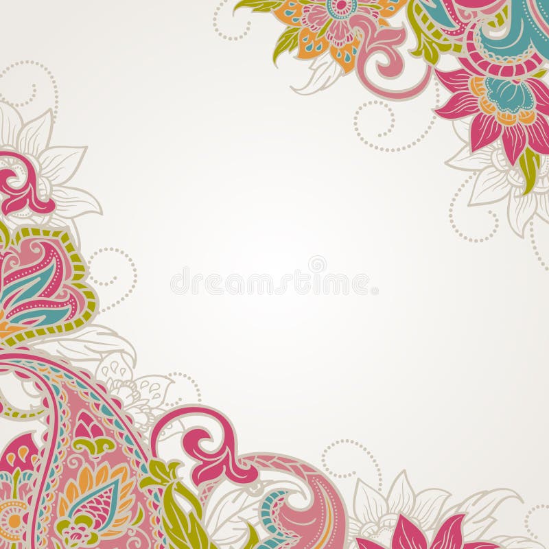 Frame with paisley stock vector. Illustration of feather - 38380683