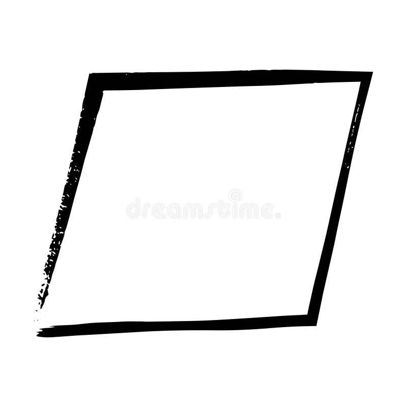 Frame Parallelogram Texture Element, Outline Border Grunge Shape Icon ...