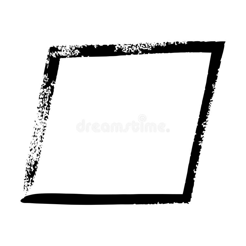 Frame Parallelogram Texture Element, Outline Border Grunge Shape Icon ...