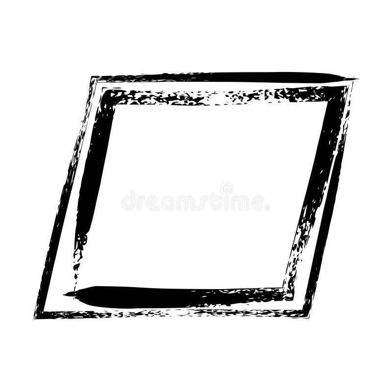 Frame Parallelogram Texture Element, Outline Border Grunge Shape Icon ...