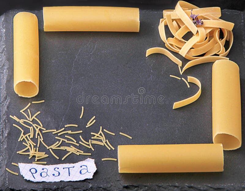 Frame of Pasta stock image. Image of dark, homemade - 120250675