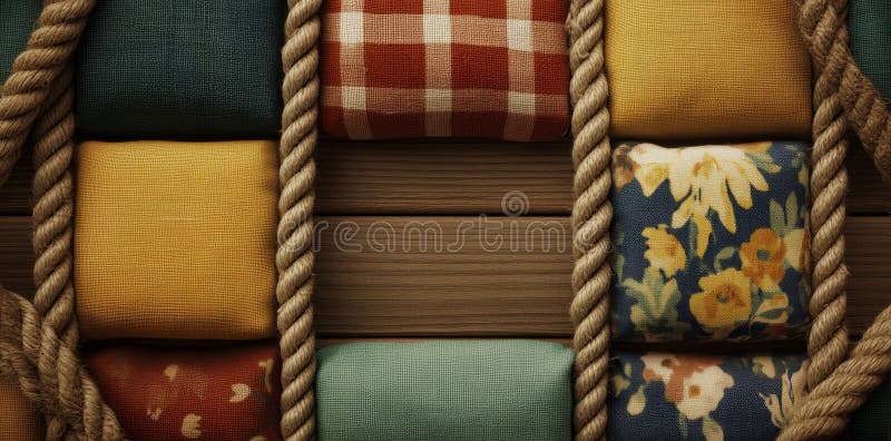 Frame for a Patchwork Quilt Featuring a Decorative Rickrack Border ...