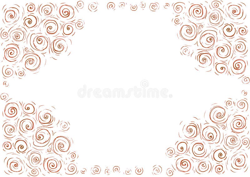 Frame of Patterns in Each Corner. Patterns Consist of Spirals, Circles ...