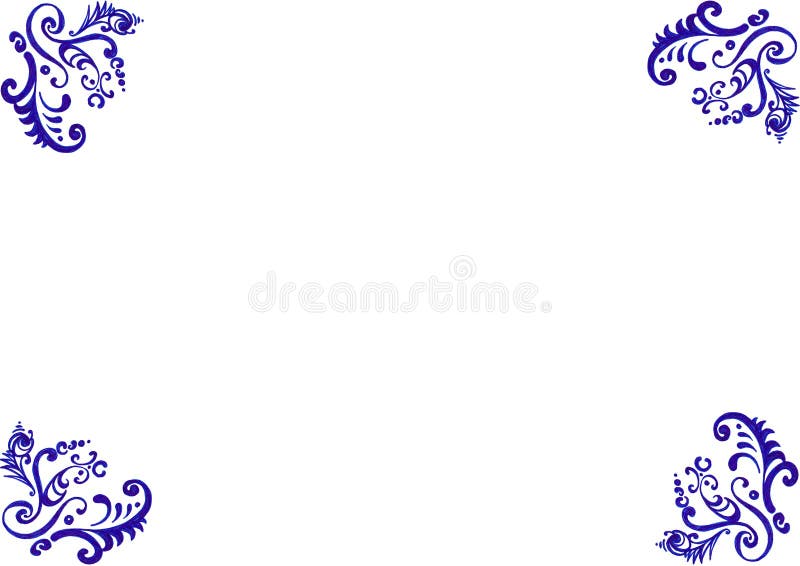 Frame of Patterns in Each Corner. Pattern Consists of Various ...