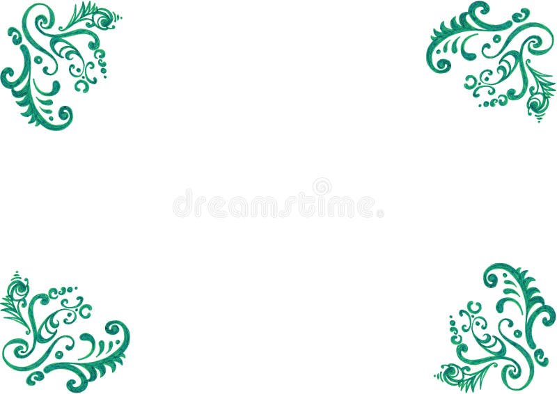 Frame of Patterns in Each Corner. Pattern Consists of Various ...