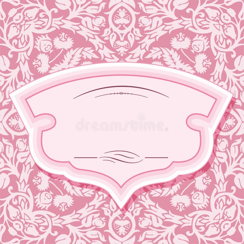 Frame on Patterns in Pastel Pink. Stock Illustration - Illustration of ...