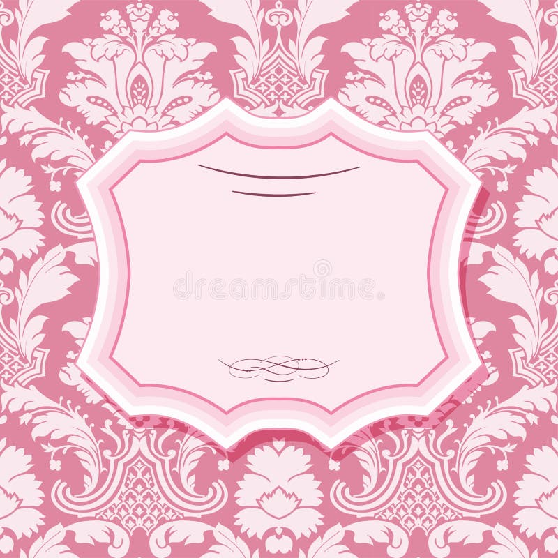 Frame on Patterns in Pastel Pink. Stock Illustration - Illustration of ...