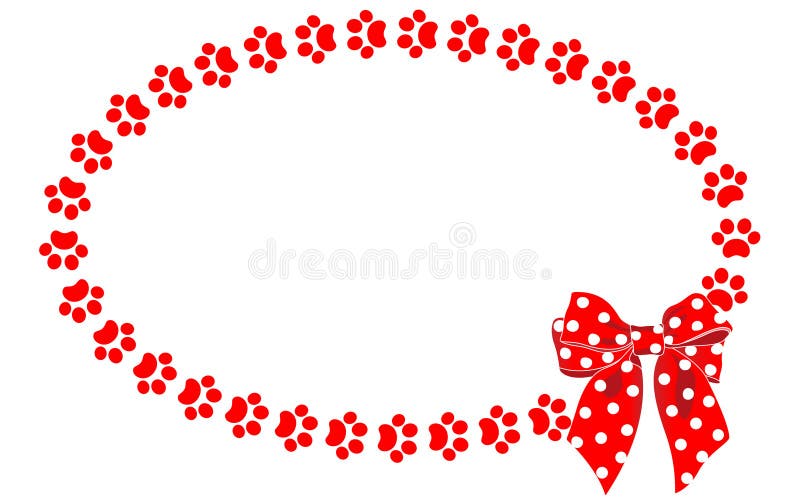 Pink Ribbon Label Paw Print Card Stock Illustrations – 18 Pink Ribbon ...