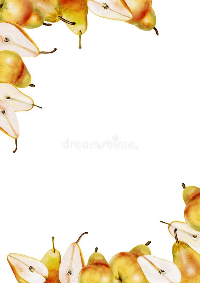 Frame with Pears. A3 Format Stock Photo - Image of pear, tasty: 345734564