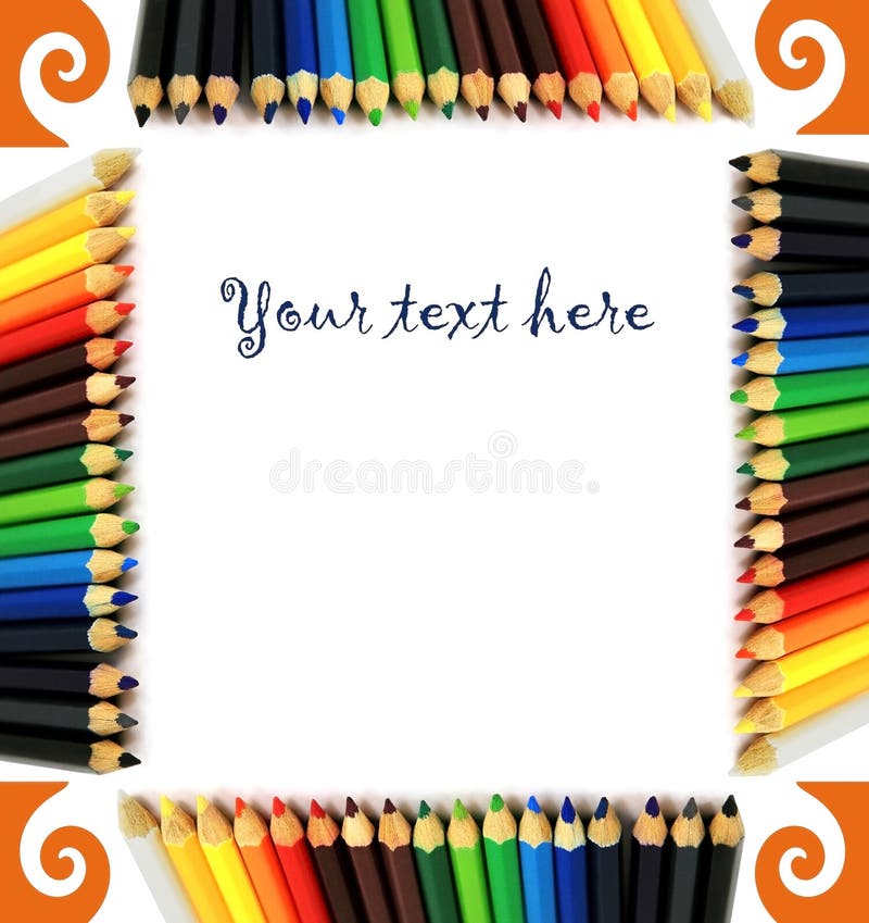Frame of pencils stock illustration. Illustration of framework - 6707837