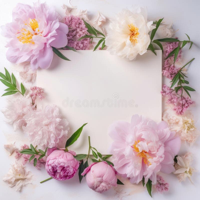 Frame from peonies stock illustration. Illustration of ornate - 278002516