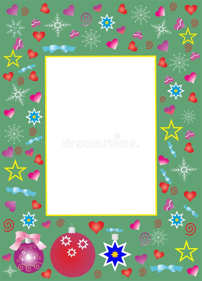 Frame for Photo with Christmas Elements Stock Vector - Illustration of ...