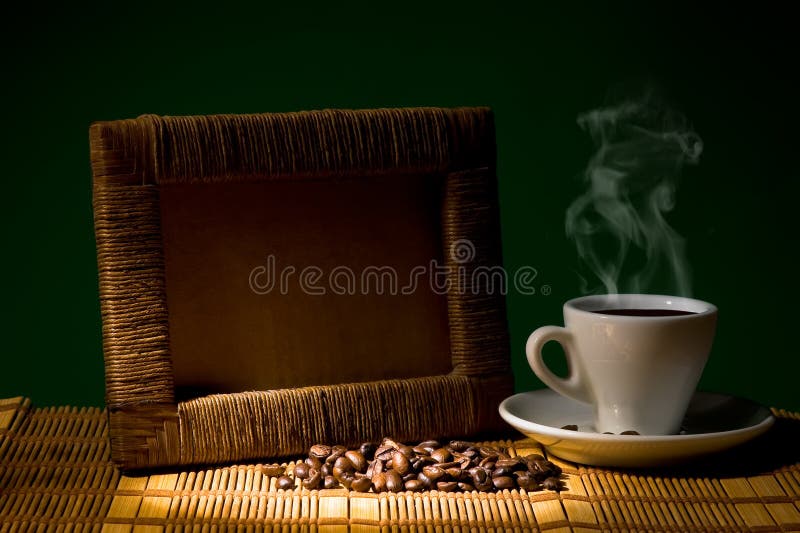 Frame for photo with cup stock photo. Image of advertisement - 18515570