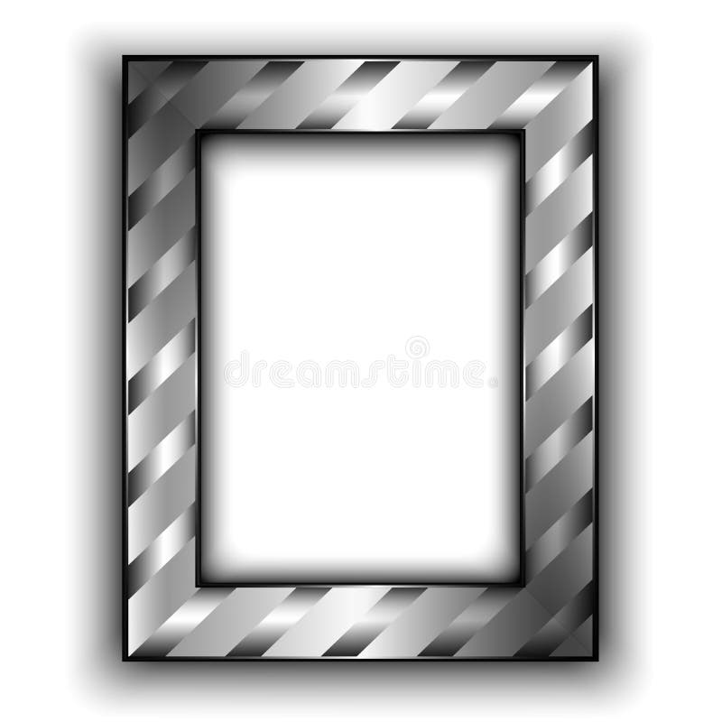 Frame for Photo with Diagonal Lines. Metal Style Stock Vector ...