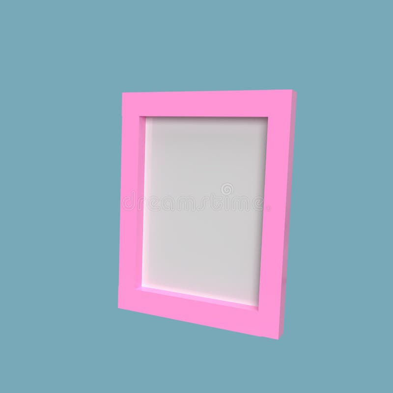 Frame Photo Minimal Cartoon Style. 3d Render Illustration Stock ...
