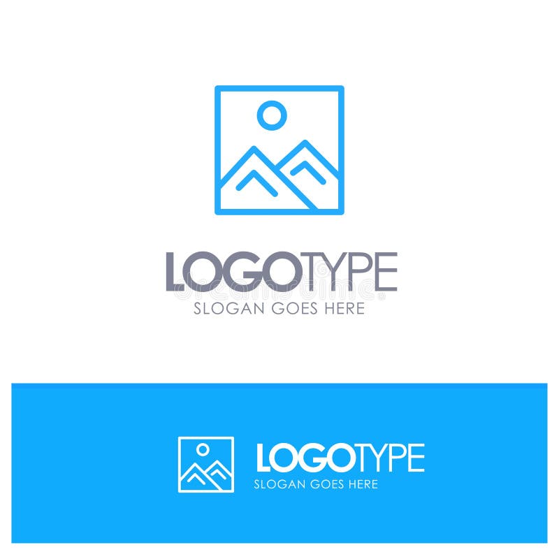 Frame, Picture, Image, Education Blue Logo Line Style Stock Vector ...