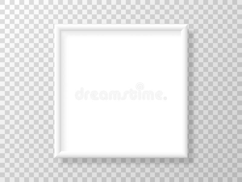 Frame Picture on Transparent Backdrop. Empty White Mockup. Realistic ...