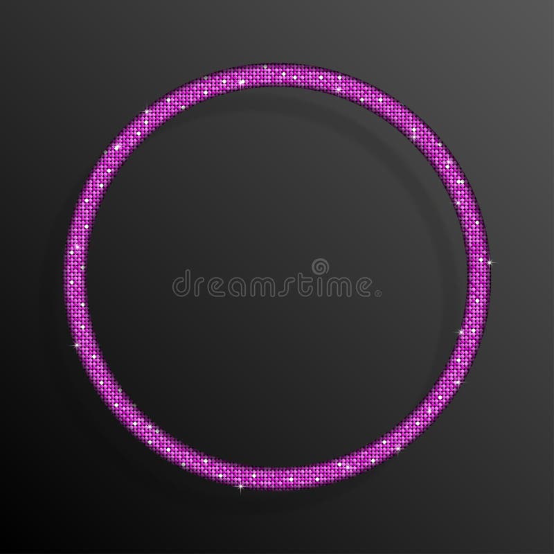 Frame Pink Sequins Circle. Glitter, Sparkle. Stock Vector ...