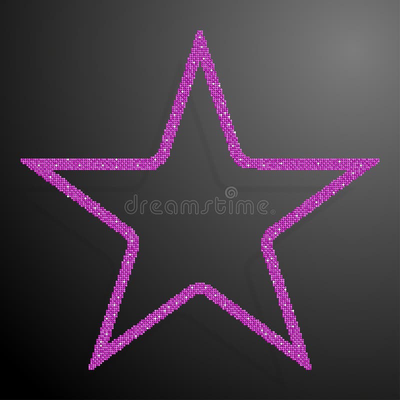 Frame Pink Sequins Star. Glitter, Sparkle. Stock Vector - Illustration ...