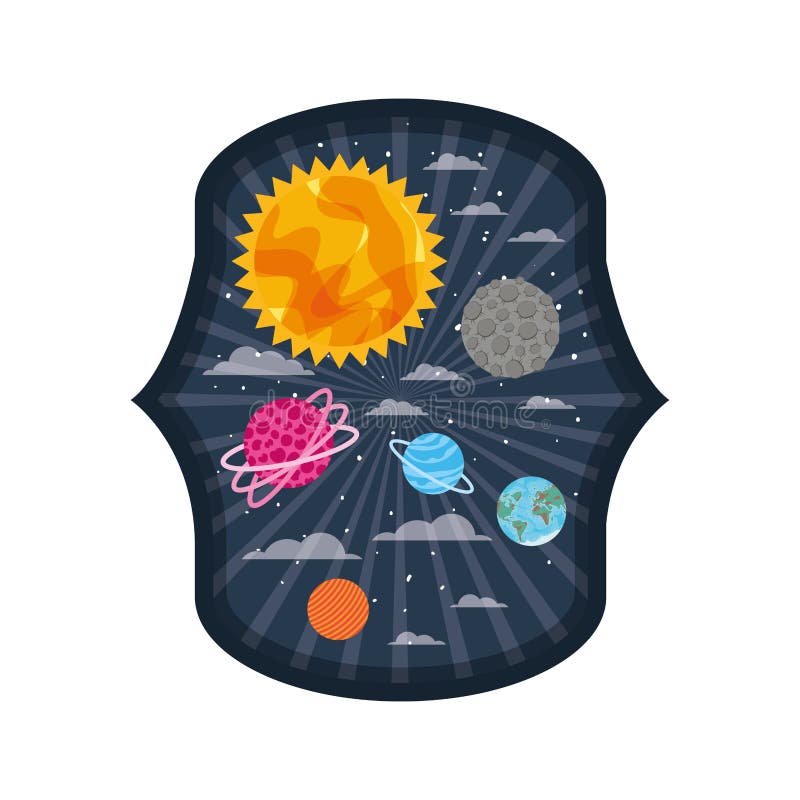 Frame with Planets of the Solar System Stock Vector - Illustration of ...