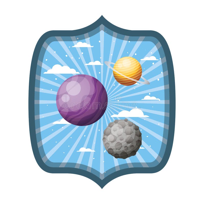 Frame with Planets of the Solar System Stock Vector - Illustration of ...