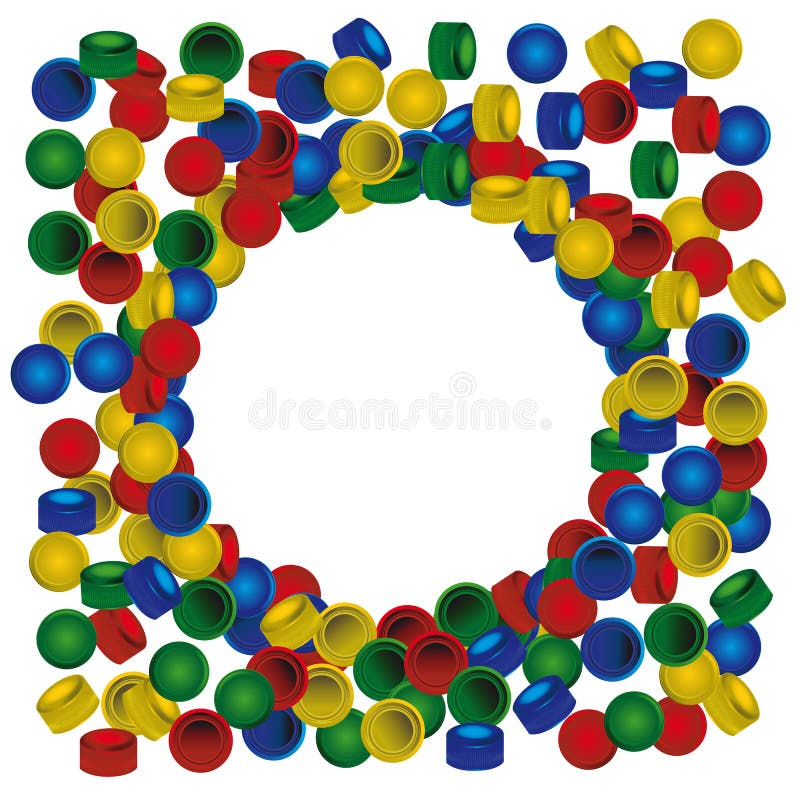 Frame of Plastic Cap from Pet Bottles Stock Illustration - Illustration ...