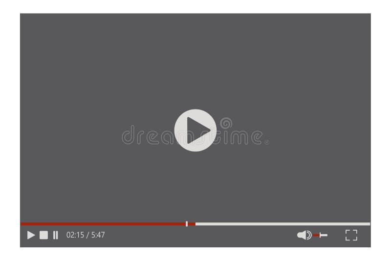 The Frame of the Playing Video Player. Playback Control Buttons Stock ...