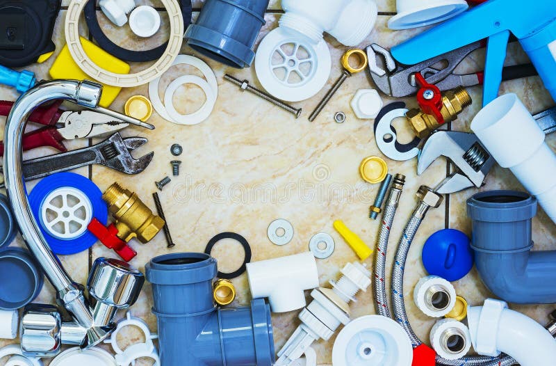 Plumbing Tools and Materials Stock Image - Image of plan, color: 58333771