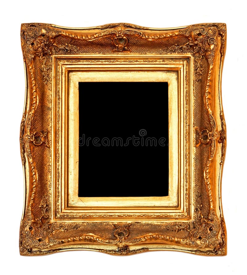 Medieval Picture Frame Isolated on White Stock Photo - Image of gilded ...